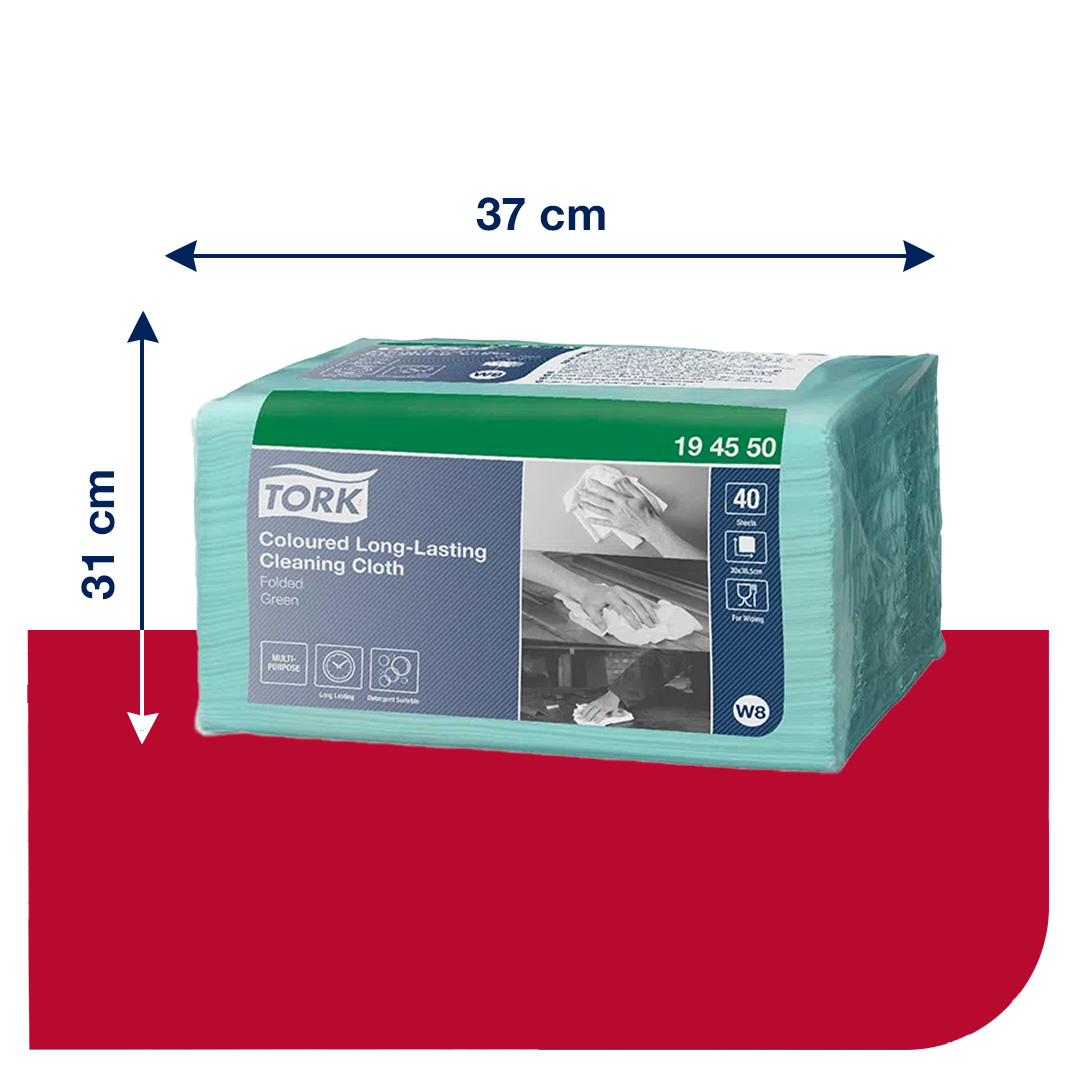 TORK Wiper de Limpieza Código de Color Verde 8/40's HS – B2B Tork